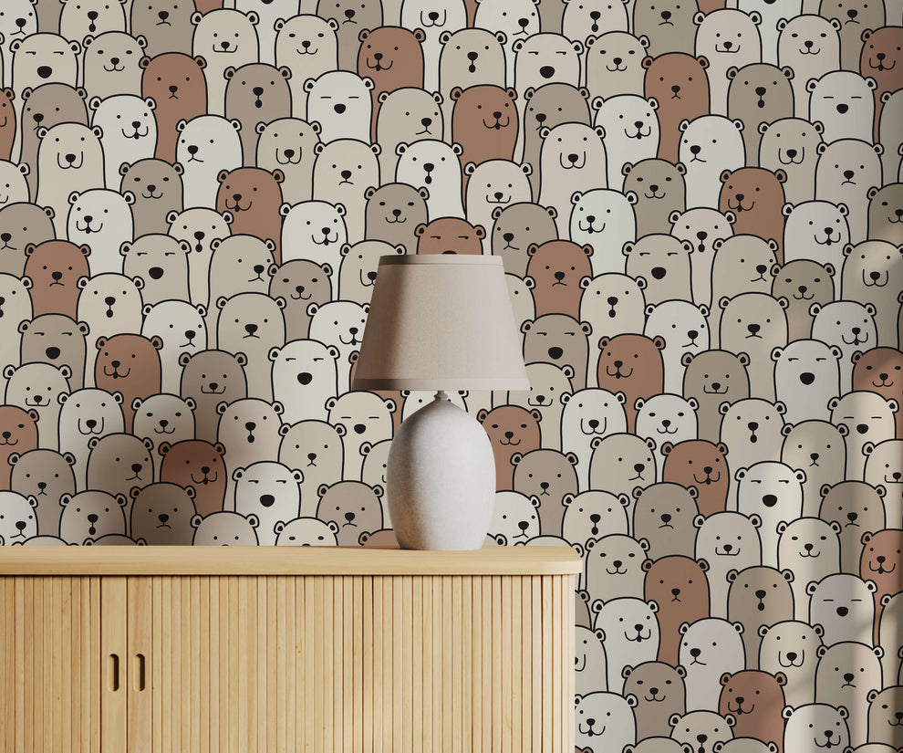 Layton Bear Wallpaper - Playful Woodland Design | Bobbi Beck – Proleno