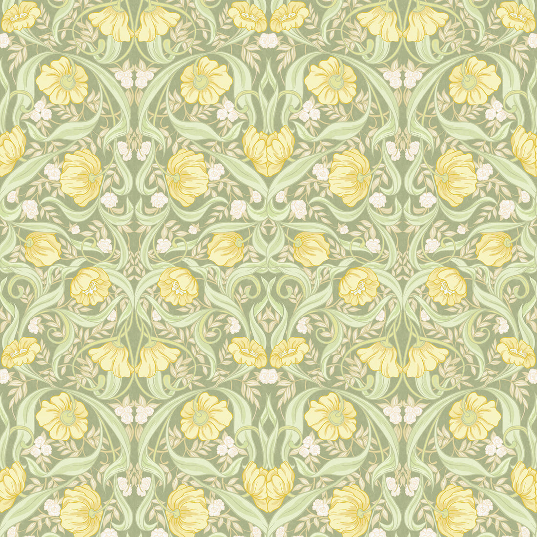 Mildred Vintage Tulip Wallpaper | Botanical Design | Bobbi Beck – Proleno