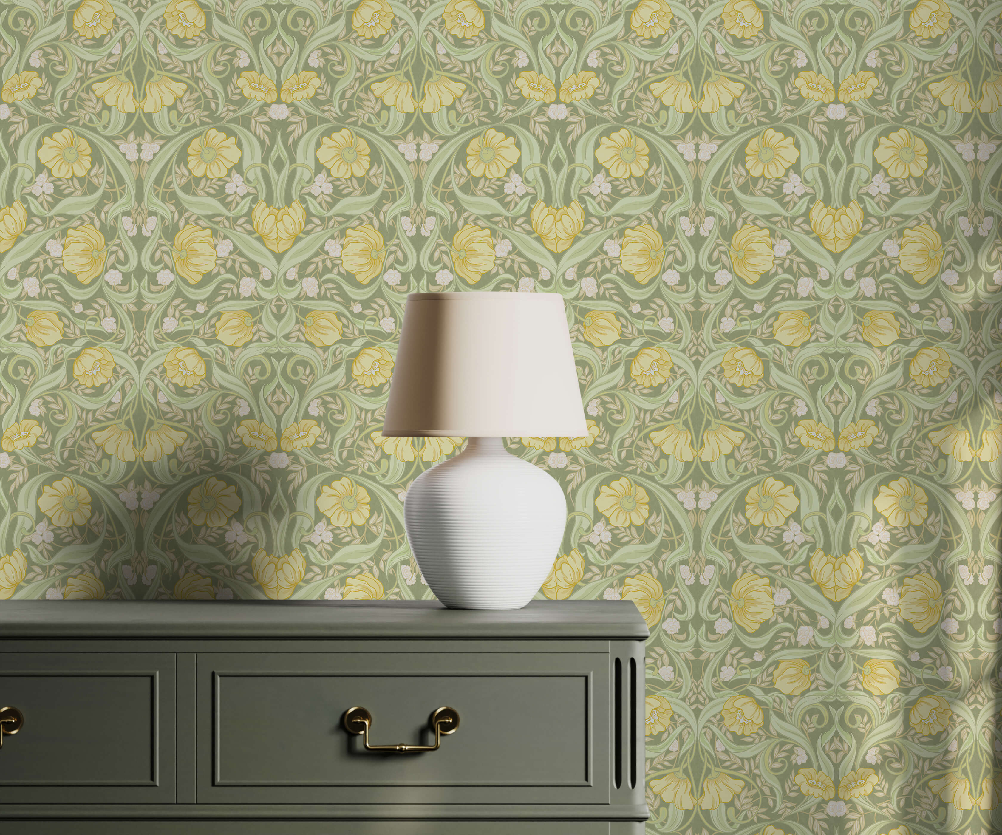 Mildred Vintage Tulip Wallpaper | Botanical Design | Bobbi Beck – Proleno